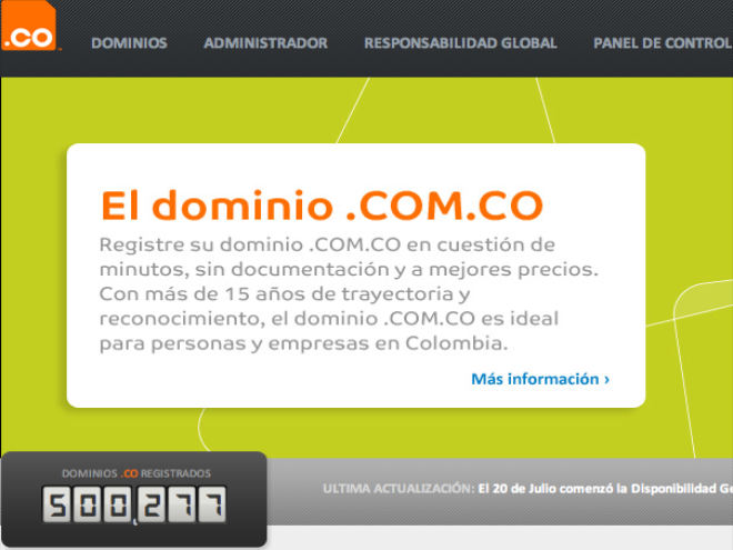 Dominio .CO llega a los 500.000 registros en 45 días • ENTER.CO
