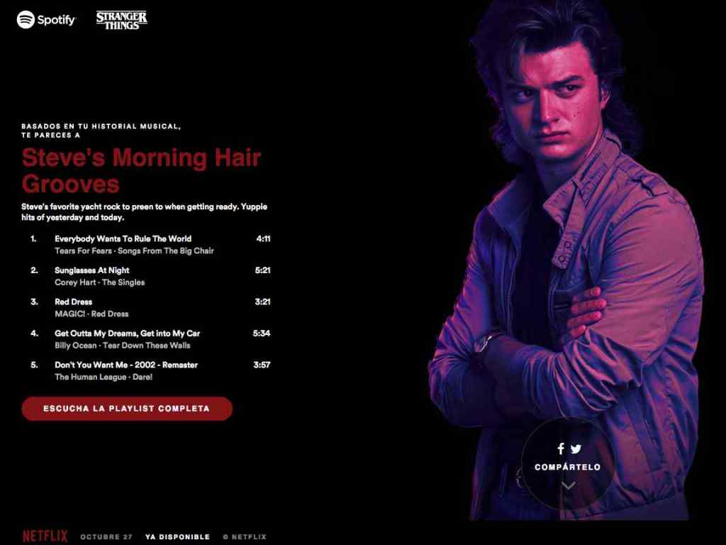 Netflix y Spotify muestran los gustos musicales de 'Stranger Things ...