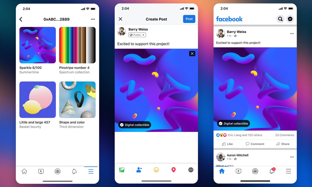 Facebook comienza a desplegar su opción para compartir NFT en la ...